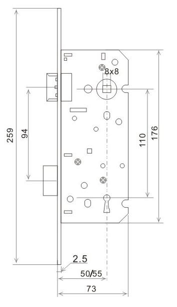 Project SLOT binnendeur 110x55 + tegenplaat ZWART - Du Pont BV
