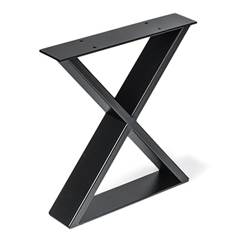 Tafelpoot CROSS 380x380x80mm ZWART Model S - Du Pont BV